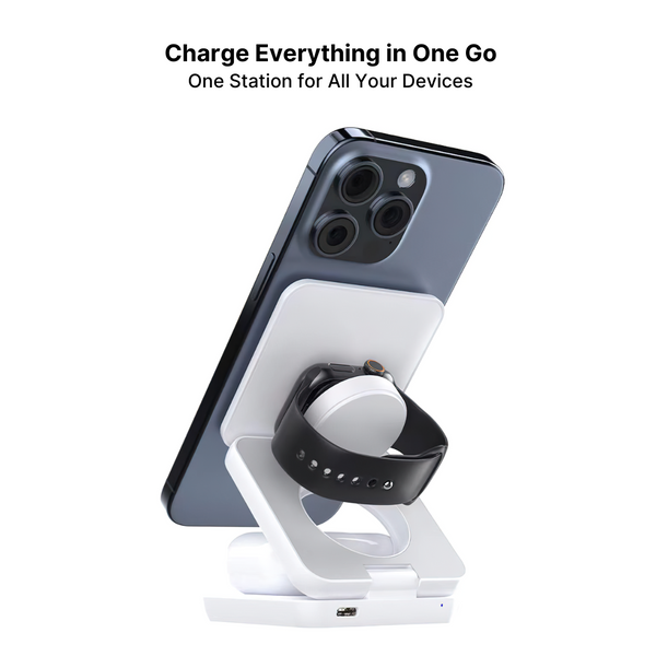 Trio 3-in-1 Foldable Wireless Charging Station – BlueBolt Chargers